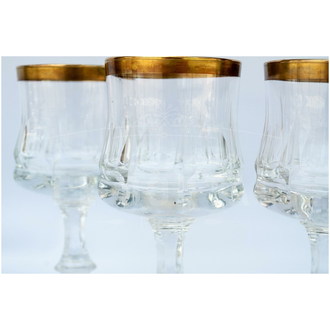 Copa de cristal con filo de oro (Set 4)