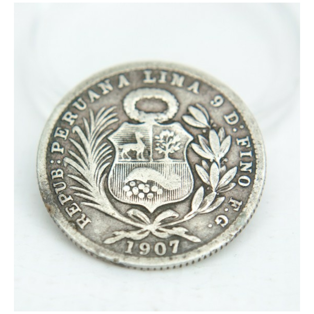 Moneda 1/5 de Sol Peru 1907